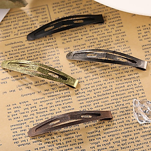 Oval Metal Contour Hair Clips, Funtopia 40 Pcs 2.4" Snap Hair Clips Simple Barrettes Hairpins Long Hair Clips for Women Girls Men (Classic Color)