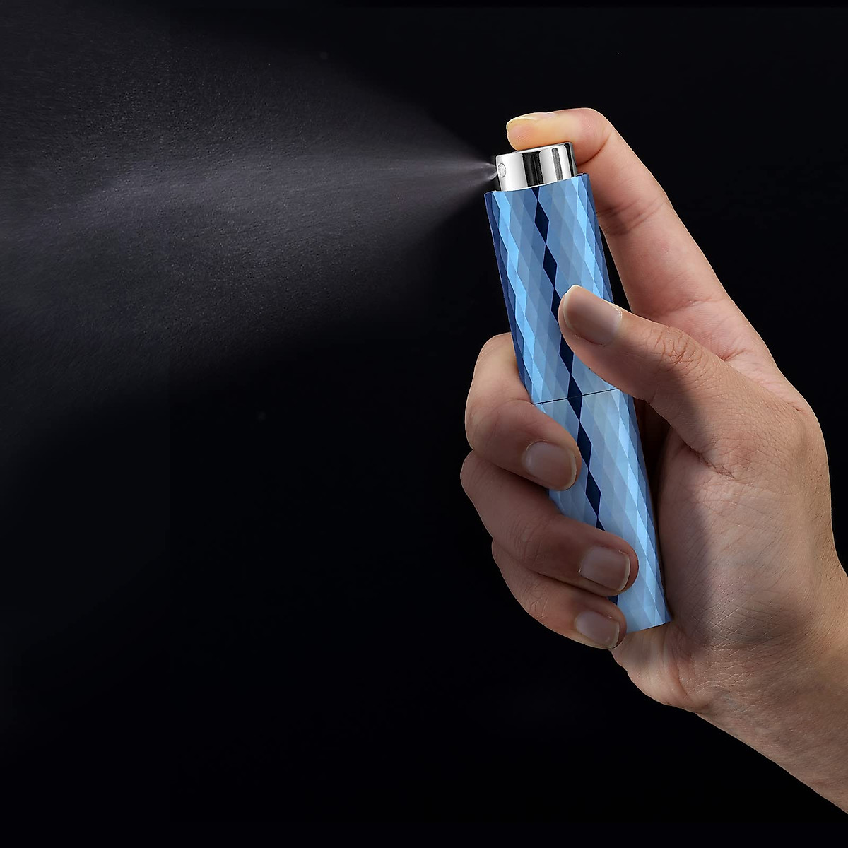 LISAPACK 8ML Atomizer Perfume Spray Bottle (3 PCS) Empty Cologne Dispenser Portable (Black，Blue, Silver)