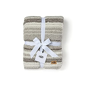 UGG - Daybreak Throw Blanket - Soft Striped Ombre Throw Blanket - 50" x 70" - Warm Accent Blanket for Couch or Bed - Cozy Home Décor - Stone
