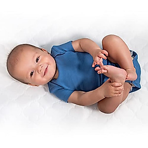 Sealy Waterproof Protection Fitted Toddler and Baby Mini Crib Mattress Pad Cover Protector, Noiseless, Machine Washable and Dryer Friendly, 38" x 24" - White