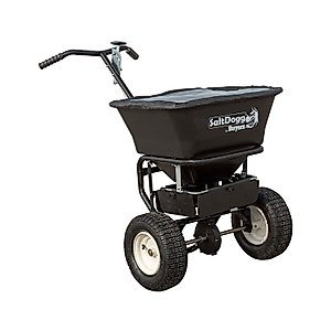 SaltDogg WB155BG Professional 100 lb Capacity Walk Behind Broadcast Salt Spreader, Steel Frame