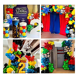 137pcs Red Blue Yellow Green Black Balloon Arch Garland Kit with Balloons for Birthday, Carnival, Video Game Super Balloons Arch for Themed Party Decorations