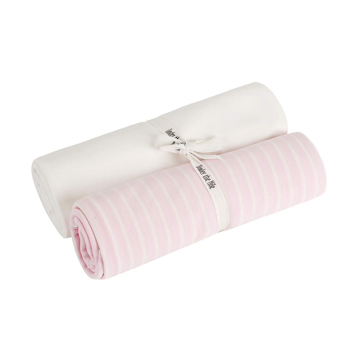 Under the Nile Organic Cotton Baby Girl Pink Stripe Swaddle Blanket 2 Pack