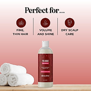 Folimax Biotin Shampoo for Thinning Hair - Thickening Shampoo with Biotin Zinc and Rosemary Oil for Hair Growth - Vegan Sulfate and Paraben Free Volumizing Shampoo for Fine Hair (Sandalwood Scent)