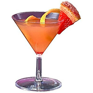 40 Disposable Mini Plastic Martini Glasses Clear Mini Dessert Cups Plastic Cocktail Glasses 2 pc Martini Glass Dessert Glasses Parfait Cups 2 oz Wine Shooter Shot Glasses Candy Bowls Trifle Party Bowl