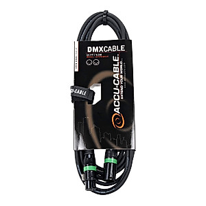 Accu Cable AC3PDMX15, DMX Stage Light Cable, 3 Pin Male to 3 Pin Female Connection (15 FT)