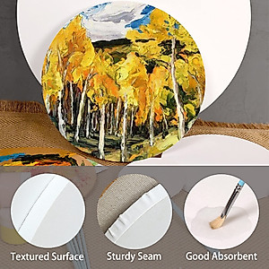 Round Canvas, 8 Pack Circle Canvases for Painting, Pre Stretched Round Canvases, Circle Art Canvases Panels for Acrylic Painting, Pouring, Oil Paint - Included 4pcs 12x12'', 4pcs 8x8'' Round Canvases