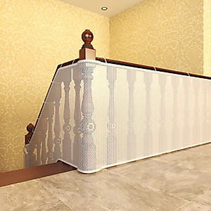 Askfairy Children's Stairs Netting, 118"X31"Balcony, Patios and Railing Stairs Netting,Sturdy Mesh Fabric Material