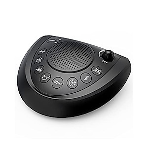 White Noise Machine – Portable Sound Machine Sleep Therapy with 24 Non Looping Natural Soothing Sounds, Memory Function, Auto-Off Timer, 2 USB Charger, Headphone Jack for Adults Baby Kids Travel