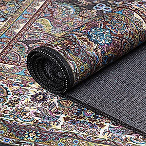 SUPERIOR Washable Indoor Large Area Rug, Southwestern Home Decor, Floor Rugs for Living Space, Dining Room, Kitchen, Office, Bedroom, Vintage Geometric Aesthetic, Cardinal Collection, 6' x 9', Black