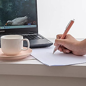 Linbsunne Black Ballpoint Pens Medium Point 1mm Work Pen with Super Soft Grip Ball Point Pen for Men Women Retractable Office Pens (6 pcs)