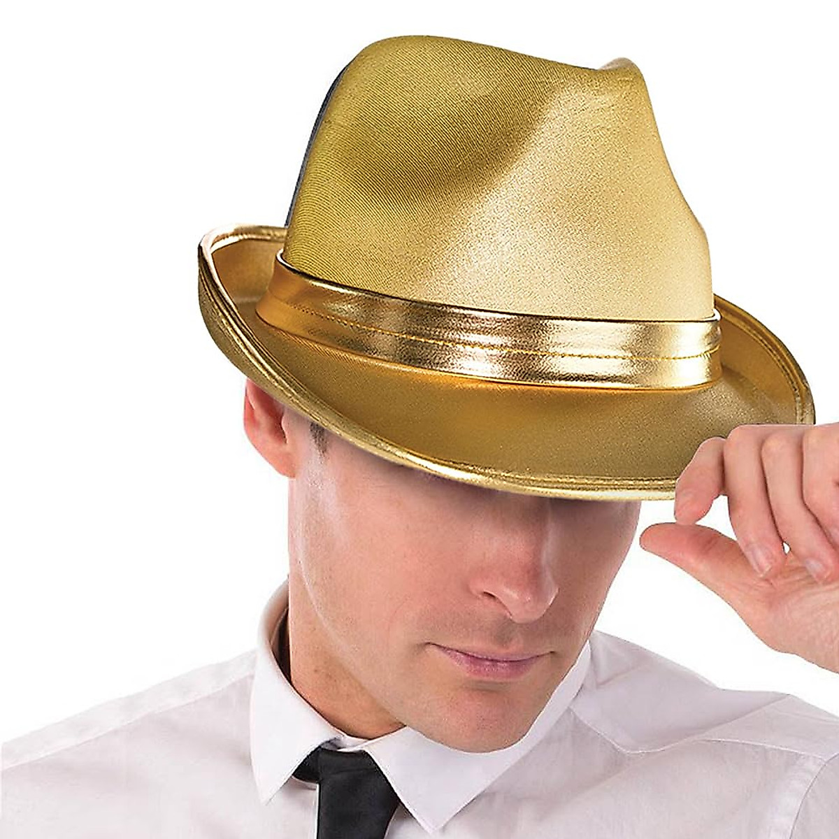 Stunning Gold Velour Fedora Hat - 5" x 12" - Stand Out in the Crowd - Perfect Accessory for All Occasions, 1 Pc