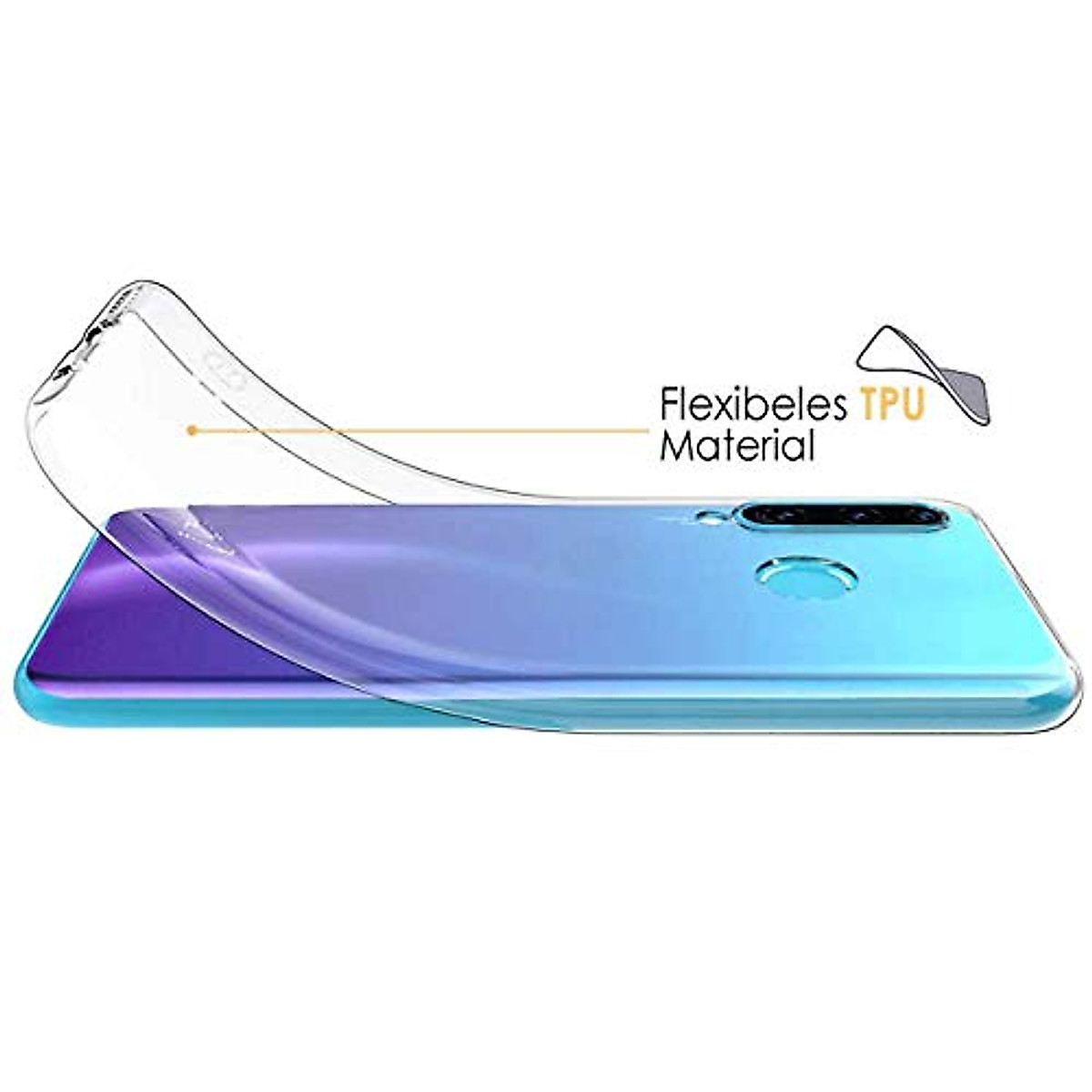 YZKJSZ Case for Oppo Reno 6 Pro+ 5G Cover + 3 x Screen Protector Tempered Glass Protective Film - Soft Gel Transparent + Black TPU Silicone Protection Case for Oppo Reno 6 Pro+ 5G (6.55")