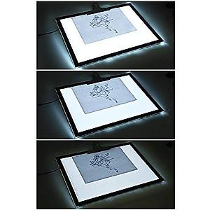Yescom A3 LED Light Pad 17"x12" Light Box for Tracing Diamond Painting Light Board with Stand USB Power Artists Drawing Sketching Tattoo Animation