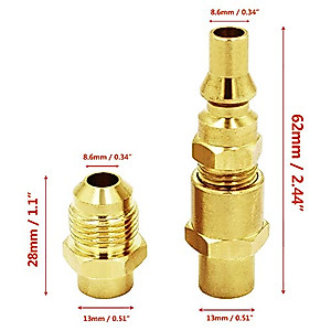 MENSI 1/8'' FNPT x 1/4'' Male Quick Connect Plug Propane Quick Disconnect Conversion Kit Adapter for Weber Q 100, 1000, 200, 2000, 1200, 2200, Traveller and Portable Gas Grill Camper