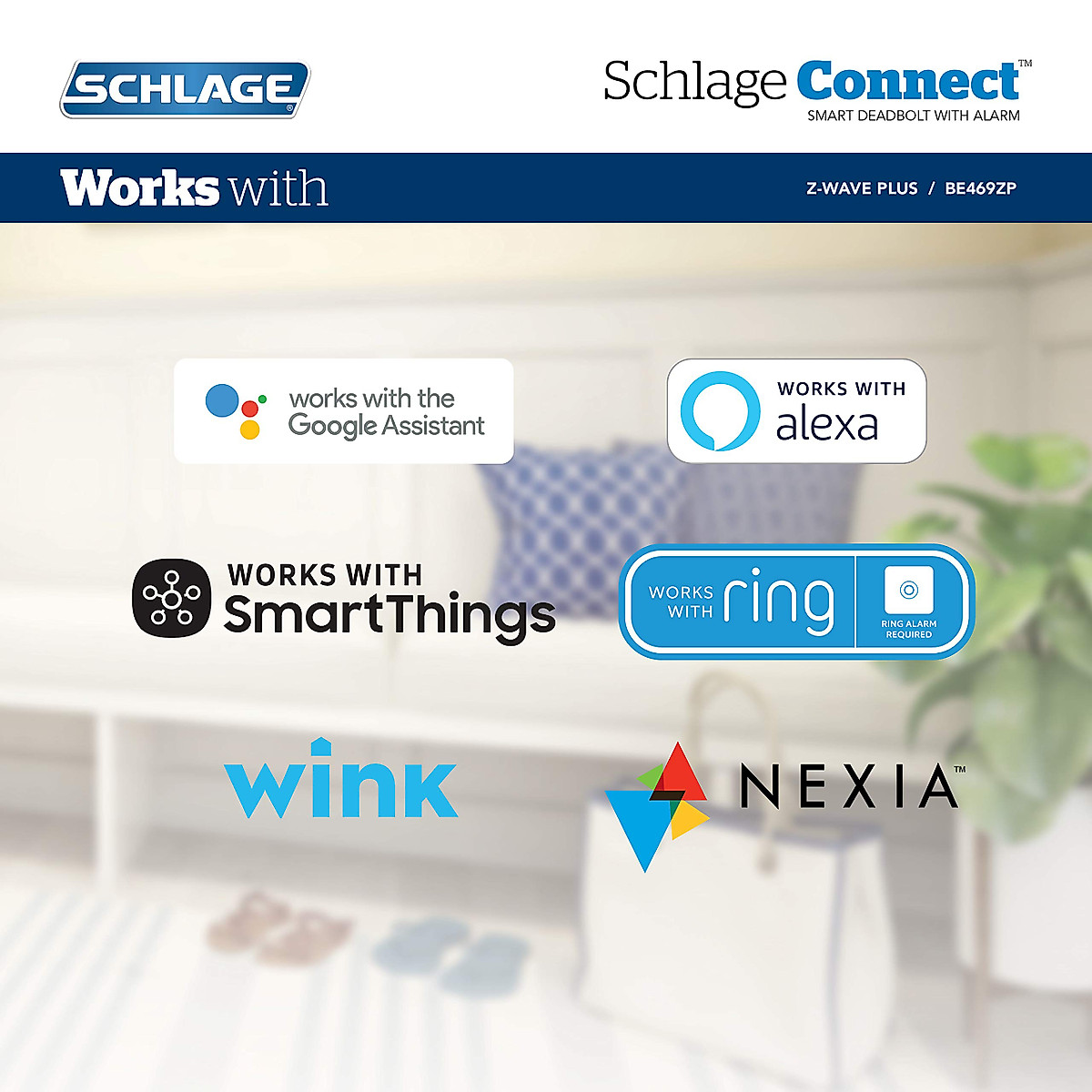 SCHLAGE BE469ZP CAM 716 SCHLAGE Connect Smart Deadbolt With Alarm Inbuilt Camelot Trim In Aged Bronze