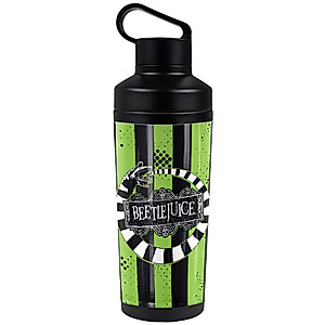 Beetlejuice OFFICIAL Beetle Worm 18 oz Insulated Water Bottle, Leak Resistant, Vacuum Insulated Stainless Steel with 2-in-1 Loop Cap