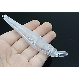 10PCS Unpainted topwater Minnow Fishing Lure 10.1cm 9g Crankbait Artificial Hard Bait Carp Pike Bass Wobblers Deep Diving Fishing jerkbait 8201 Free Eye