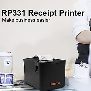 Rongta Thermal Receipt Printer, 80mm High-Speed POS Printer with Auto Cutter, 250mm/s, Ideal for Kitchen & Small Business, Compatible with Windows, Linux, MacOS