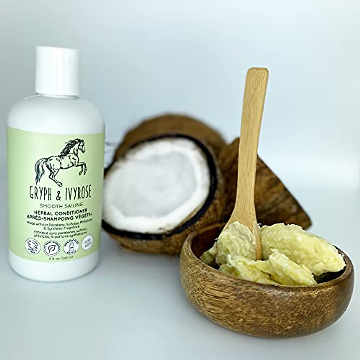 Gryph & IvyRose Smooth Sailing Herbal Hair Conditioner for Kids - All Natural, Sustainable, Cruelty Free, No Parabens, No Sulfates, Vegan - USA Made - 8oz (1-Pack)