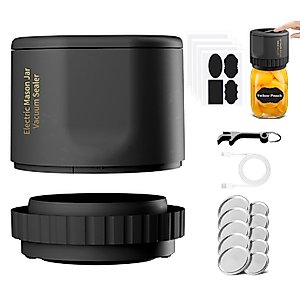 Mason Jar Vacuum Sealer, Mason Jar Vacuum Sealer for Mason Jars, True Bright Mason Jar Vacuum Sealer Kit for Wide Mouth and Regular Mouth Mason Jars