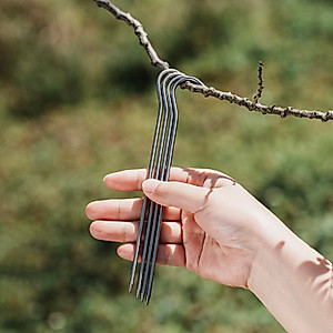 iBasingo 8pcs/lot 16.5cm Titanium Alloy Pegs Camping Tent Pegs 3MM Thicken Portable Elbow Grass Nail Tent Hardware A-Ti4003P