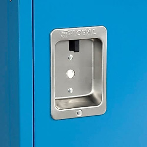 Global Industries Double Tier Locker, 12x18x36, 6 Door Unassembled, Blue
