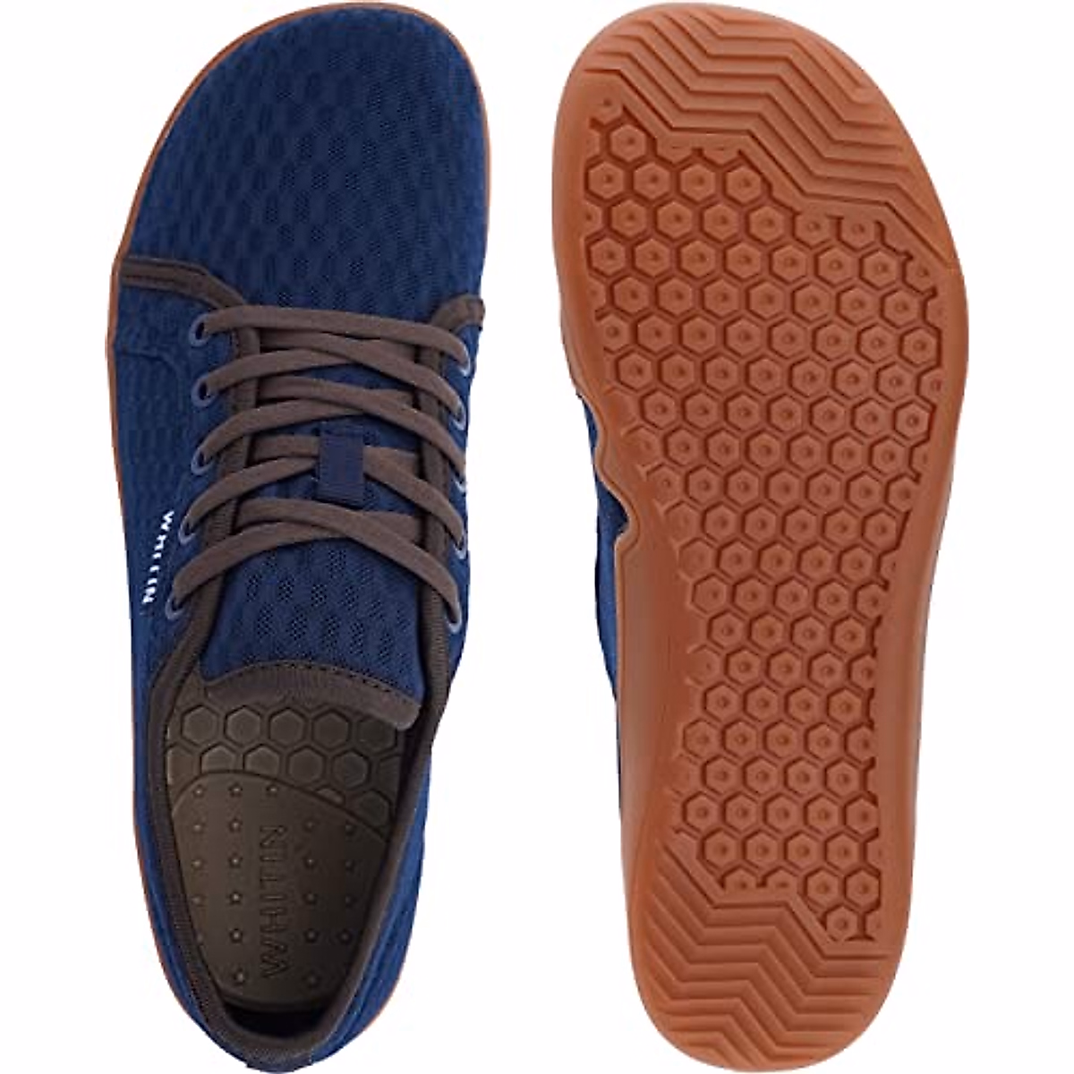 WHITIN Men's Water Shoes Quick Dry Aqua Minimalist Barefoot Sneakers Size 9.5-10 Minimus Beach Swimming River Hiking Trail Kayak Boating Dark Blue 43