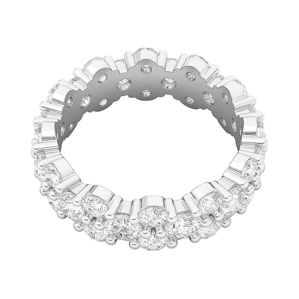 Sterling Silver Full Eternity Garland Ring Cluster with Simulated Diamond Wedding Ring For Women (6.5)