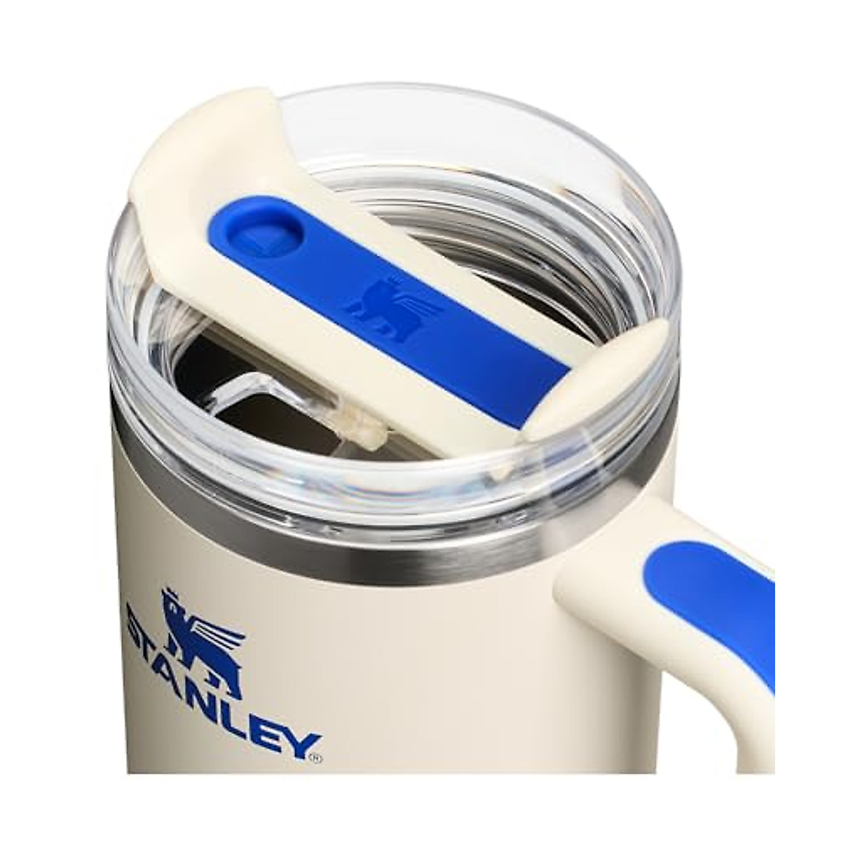 Stanley Quencher H2.0 Tumbler with Handle and Straw 30 oz | Flowstate 3-Position Lid | Cup Holder Compatible for Travel | Insulated Stainless Steel Cup | BPA-Free | Cream Royal