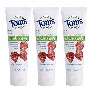 Tom's of Maine Children's Natural Fluoride Toothpaste, Silly Strawberry 4.2 oz (Pack of 6)