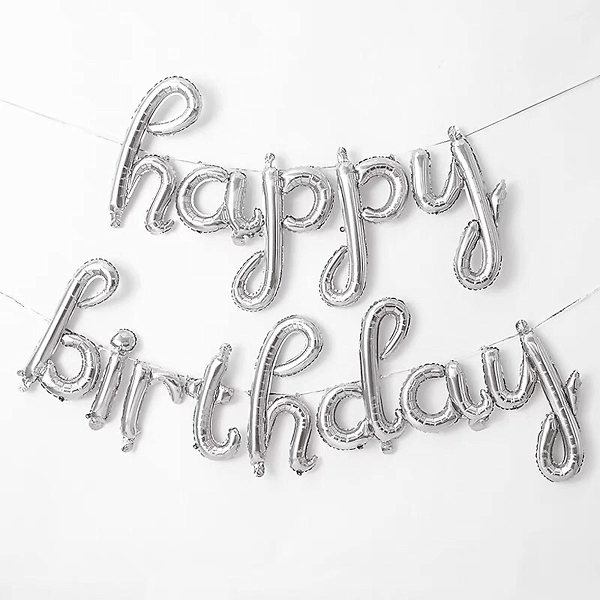 18-inch Happy Birthday Balloons Banner,Lowercase letter aluminum foil balloon set suitable for birthday party decoration by MALEFICIA,Ecofriendly Fun