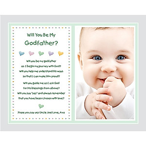 Poetry Gifts Will You Be My Godparents, Godmother or Godfather, Custom 8x10 Inch Print Personalized with Photo and Name of Godchild