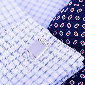 Silver Diamond Cufflinks Men's Business French Cuff Button Cuff Nails (Color : A, Size : One Size) (A One Size)