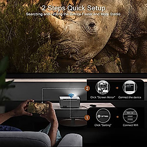 Projector with 5G WiFi and Bluetooth, Joval Portable Video Projector 9700L Native 1080P FHD 4K Support Outdoor &Home Projector for iOS, Android, PC, TV Stick, PS5, Come with Carrying Bag