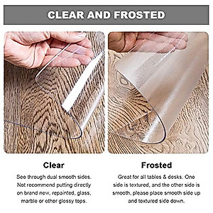 OstepDecor Clear Desk Pad, 12 x 24 Inch Clear Desk Mat, 1.5mm Thick Plastic Table Protector, Small Desk Protector Clear, Desk Mats on top of Desks, Vinyl Clear Table Cover for Writing Desk