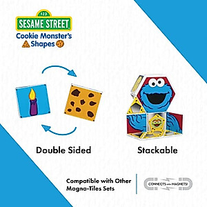 CreateOn Magna-Tiles “Sesame Street” Toys, Magnetic Kids’ Building Toys from “Sesame Street” Books, Cookie Monster’s Shapes “Sesame Street” Magnet Tiles, Educational Toys for Ages 3+, 17 Pieces