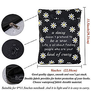 Daisy Flower Book Sleeve Flower Lovers Book Cover Friendship Book Zipper Pouch Graduation Gift Daisy Motivational Gift for Friends Sorority Sister (DaisyBB)