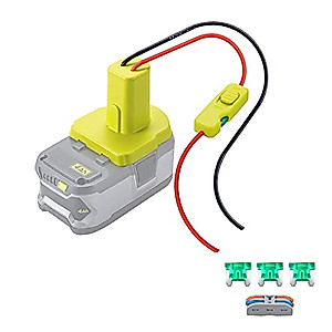 Upgraded 18V Battery Adapter for Ryobi 18V One+ Battery Adapter All-in-one Design of The Fuse and Switch Power Tool Battery Converter Kit 14 Gauge with Fuses & Wire Terminals