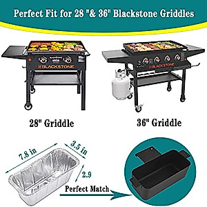 ZUOOBAR BBQ Foil Drip Pans Compatible with Blackstone 28 & 36 & 30 & 22 & 17 Inches Griddle, Heavy-Duty Aluminum BBQ Drip Pan Liners, Grill Grease Cup Liner Tray Blackstone Griddle Accessories