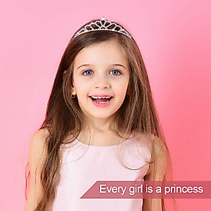 8 Pieces Girls Princess Tiara Crown Rhinestones Tiara Headband Crystal Toddler Crown for Wedding Birthday Crown Party (Vintage Style,Alloy, Rhinestones)