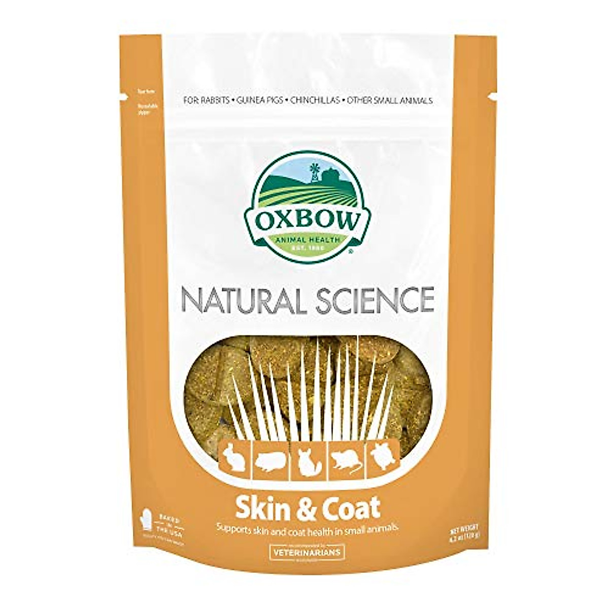 Oxbow Natural Science Skin & Coat Hay Tabs, 4.2 oz., Count of 60