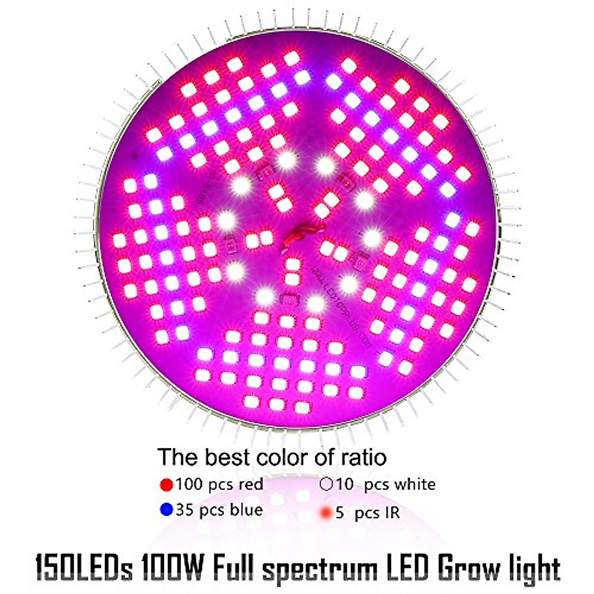 100W Led Grow Light Bulb Full Spectrum,Plant Light Bulb with 150 LEDs for Indoor Plants,E26/E27 Socket,Grow Lamp for Hydroponic Indoor Garden Greenhouse Succulent Veg Flower