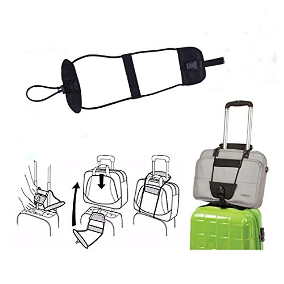 Easy Bag Bungee Straps Adjustable Belt - 2 Pack