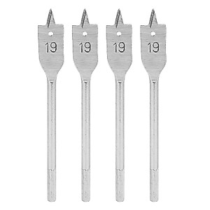 Spade Drill Bit Set Paddle Flat Bits 4 Pcs Openin 19mm / 0.7in Flat Wood Drill Bits for Woodworking Keyholes and Other Fine Drilling DIY Flat Drill