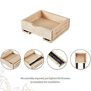 LuxursKingQYW Drawer Wood Pull Out Tray Drawer Box Kitchen Cabinet Organizer Cabinet Slide Out Shelve Cabinet Pull Out Shelves, Wooden Pull-Out Shelf-Fast and Easy D.I.Y. (24" W×21" D×3" H)