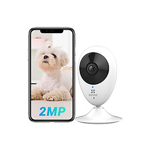 EZVIZ Indoor Security Camera 1080P, Motion Alert, Night Vision, Baby/Pet/Elder Monitoring, 135° Wide Angle, 2-Way Audio, Works with Alexa Google (CTQ2C-WH)