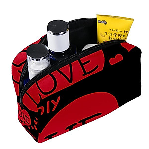 TBOUOBT Cosmetic Travel Bags, Makeup Case, Makeup Bag for Toiletries, Valentine'S Day Love Only May Enter Here