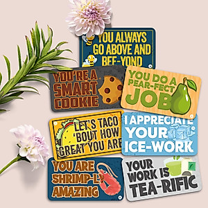 70 Kudos Punny Cards – Funny Pun Humor Thank You Appreciation & Recognition Blank Back Postcard – School Lunch Box Kids Notes – Business Employee Motivational Bulk Gift – Teacher Reward Stationary