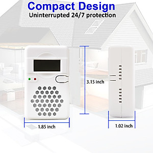 Mini Carbon Monoxide Detector Alarm with Digital LCD Display, CO Detector Alarm with Replaceable Battery,Test-Reset Button, Low Battery Indicator, Portable,complies with UL2034(Batteries NOT Included)